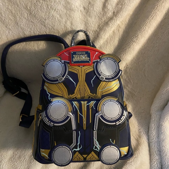 Marvel | Bags | Marvel Blue And Gold Backpack Thor Armor Design | Poshmark